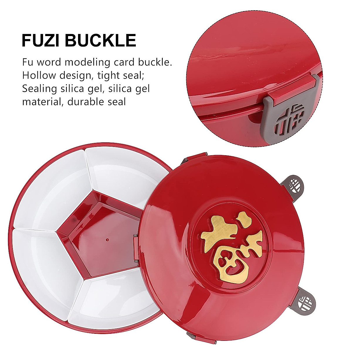 DOITOOL 1pc New Year Snack Tray Multi- Grid Food Serving Tray Plastic Candy Box Snack Box