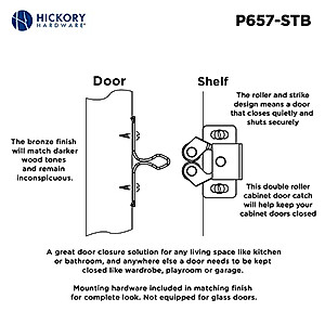 Hickory Hardware Alloy Steel P657-STB Collection Catch, 15/16 Inch, Bronze