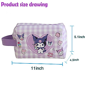 XFXATRJ Kawaii Cartoon Travel Cosmetic Bag, Waterproof Large Capacity Cosmetic Pouch, Cute Anime Makeup Bag with Zipper, Foldable Storage Bags Makeup Pouch for Women Girl
