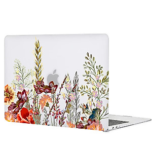 iDonzon Case for MacBook Air 13 inch M1 A2337 A2179 A1932 2022-2018 Release, 3D Effect Matte Clear See Through Hard Cover&Keyboard Cover Compatible Air 13.3 with Retina Display Touch ID, Field Flowers