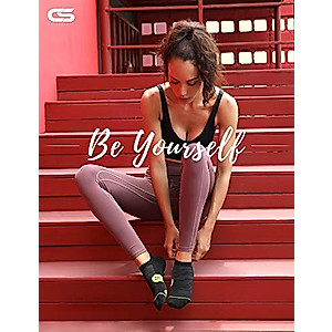 CS CELERSPORT 6 Pack Women's Ankle Running Socks Cushioned Low Cut Tab Athletic Sport Compression Socks, Black Mixed, Small