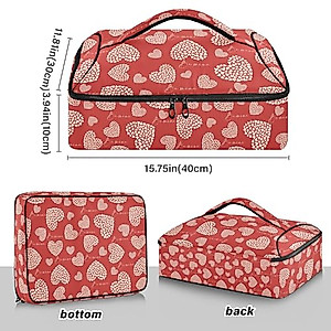 Kcldeci Insulated Thermal Food Carrier Insulated Casserole Carrier for Hot or Cold Food,Be Mine Valentines Day Insulated Tote Bag for Potluck Cookouts Parties Picnic,Lasagna Lugger