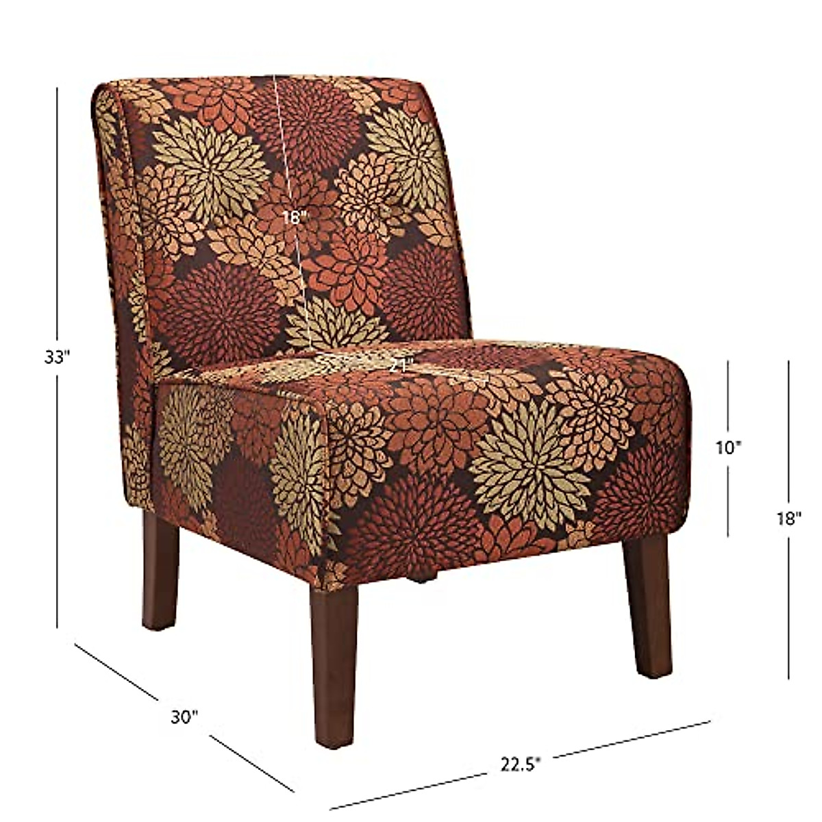 Linon Coco Accent Chair, Harvest