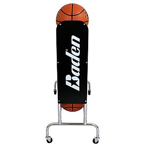Baden Steel Basketball Rack with Wheels – 3-Tier Rolling Ball Racks for Garage with Wheel Locks, Sports Equipment Storage Basketball Holder for 12 Balls