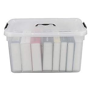 Ortodayes 18 Liter Clear Plastic Box with Lid, 4-pack Clear Storage Bins