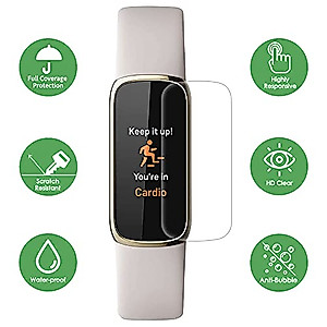 SOONORY Compatible with Fitbit Luxe Screen Protector, 4 Pack Full Coverage Upgraded TPU Clear Film with Anti-Scratch and HD Screen Protector Cover for Luxe Fitness and Wellness Tracker