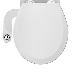 Bemis 500EC Toilet Seat with Perfect Fit, Fresh Water Spray, Non-Electric, Easy to Install Bidet, ROUND, Cotton White