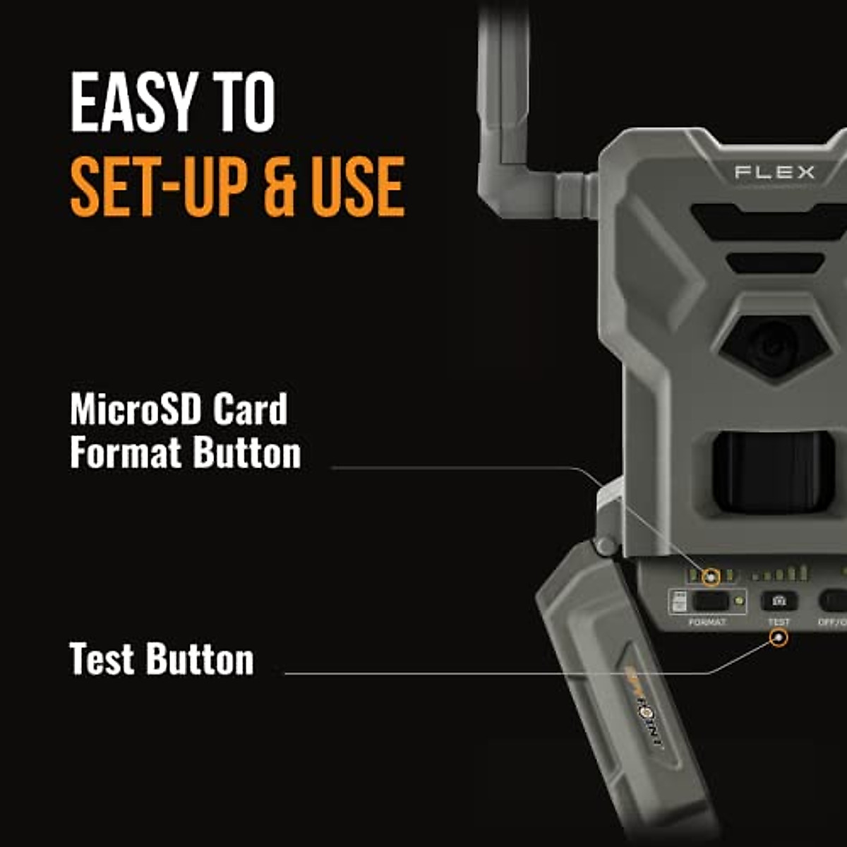 SPYPOINT Flex Dual-Sim Cellular Trail Camera 33MP Photos 1080p Videos with Sound and On-Demand Photo/Video Requests - GPS Enabled with Bundle Options (1 PK, Classic Bundle)