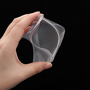 100 Pcs Matte Transparent Zip Plastic Bag Aluminum Foil Hologram Food Pouch Small Water Proof Zipper Reclosable Pouches(5.9inch,Transparent)