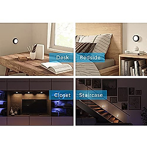 HOLKPOILOT Puck Lights with Remote, Color Changing LED Puck Lights, Battery Operated dimmable Under Cabinet Lights, Under Counter Lights with Timer (4 Pack)