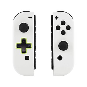 eXtremeRate Soft Touch Grip Back Plate for Nintendo Switch Console, NS Joycon Housing Shell (D-Pad Version) with Full Set Buttons, DIY Replacement Shell for Nintendo Switch - White