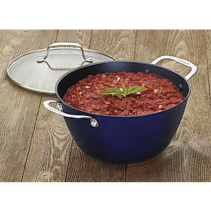 Cuisinart CastLite Non-Stick Cast Iron Dutch Oven with Cover, 5.25-Quart, Blue on Blue