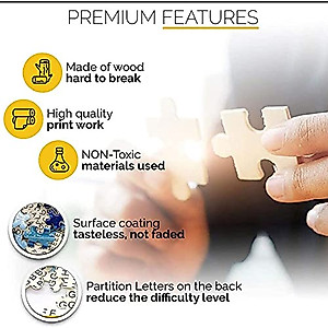 Puzzles for Adults 500 Piece，Elephant Puzzles，Wooden Puzzle，Gift，Finished Size: 20✕15 Inches