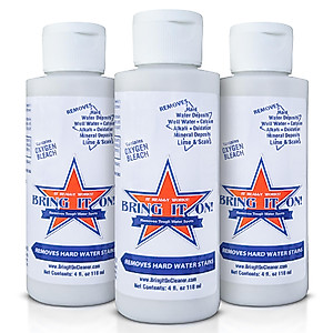 Bring It On Cleaner Hard Water Stain Remover - Shower Door, Windows, Fiberglass, Tubs, Chrome Tile & Grout Cleaner 4 Ounce (3 Pack)