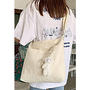 Women Retro Large Size Canvas Shoulder Bag Large Hobo Bag Canvas Crossbody Bag Messenger Tote