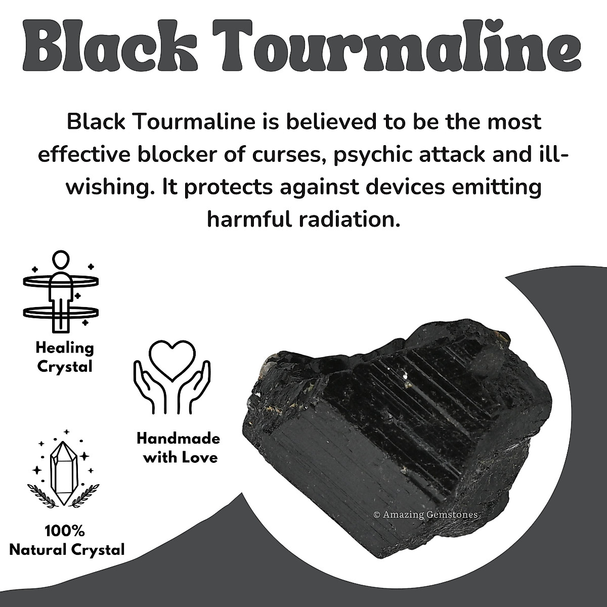 2 Pieces Black Tourmaline Raw Crystals and Healing Stones, Natural Rocks for Tumbling and DIY Raw Stones and Crystals