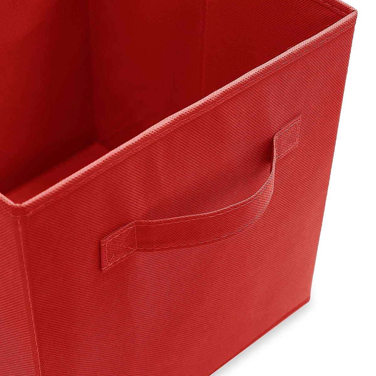 Casafield Set of 12 Collapsible Fabric Cube Storage Bins, Red - 11" Foldable Cloth Baskets for Shelves, Cubby Organizers & More