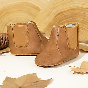 Meckior Baby Girls Cowboy Tassel Boots Side Zipper Moccasins Soft Bottom Non-Slip Toddler Shoe