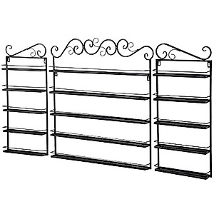 GIOCOBU ERNITERTY OSKE Metal Nail Polish Wall Rack 5 Tier Organizer Display Rack Black Holds Over 200 Bottles