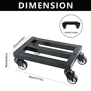 FMhotu 4-Wheel Furniture Dolly for Fridge, Luggage and Large Items, 18x12x6 inch, 360-Degree Adjustment, Sturdy Black Cart-Move Heavy Furniture and Items with Ease