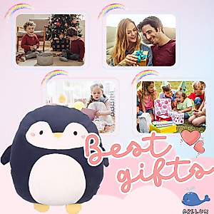 ARELUX Penguin Plush Cuddle Pillow Cute Penguin Stuffed Animal Plush Toy Penguin Plushies Room Decor Festival Penguin Accompany Christmas Birthday Gifts for Kids Boys Girls 16inch