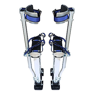 marddpair Drywall Stilts 18-30 inch Grade Adjustable Auminum Tool Stilt for Painting or Cleaning - Silver