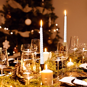 Wrcevtor 10 inch Taper Candles Set of 4 |7.5 hrs Clean Burning Unscented, for Wedding, Parties,Home Decor and Special Occasions,Long Candle Sticks, Spiral Candle Christmas Candles (10 INCH, White)