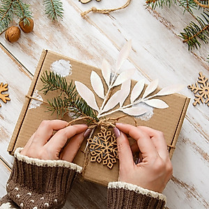 Sggvecsy 40 Pieces Artificial Glitter Leaf White Glittered Spray Picks 13’’ Fake Floral Leaf Branches Xmas Decoration for Christmas Tree DIY Wreath Crafts Gift Home Garden Decoration(White,40 Pieces)