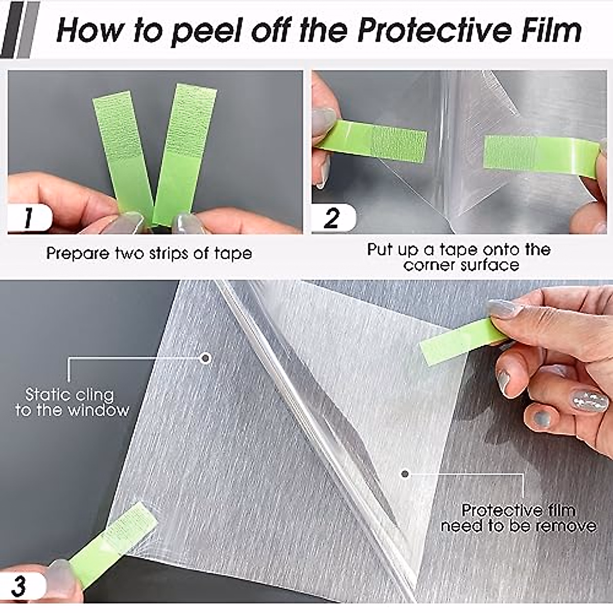 Window Privacy Film Bathroom Frosted Glass Window Film Static Cling Raindrops Door Window Coverings Anti UV Sun Heat Blocking Home Tint Removable Summer Frosting Sticker (Silver Silk, 35.4 x 118.1 In)