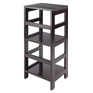 Winsome Leo Model Name Shelving, Tall, Espresso & Eugene Accent Table, 18.9 inches, Espresso
