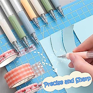 Pack 12 Retractable Hobby Knife, Precision Craft Cutting Tools with Silicon Grip Work As A Pen, Thin Blade for Art Paper Scrapbook