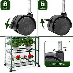 Mini Greenhouse for Plant Outdoors Indoor Seedlings,Portable Grow Greenhouse Tent Flower House Gardening Backyard (4-Tier House)