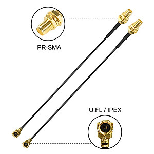 8dBi WiFi Antenna RP-SMA Male Wireless Network 2.4GHz 5.8GHz Dual Band with U.FL/IPEX to RP-SMA Female Pigtail Cable for Mini PCIe Card Wireless Routers, PC Desktop, Repeater, FPV UAV Drone, PS4-2PCS