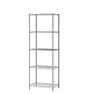 JEROAL 5-Tier Wire Shelving Unit, Multipurpose Standing Storage Shelves Metal Display Rack for Pantry Laundry Bathroom Kitchen Garage Closet Organization,350LbS Capacity,13.8" D×21" W×61" H,Gray