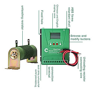 2800W Wind Solar Hybrid Charge Controller, Auto 24V/48V Battery MPPT Hybrid Wind Solar Controller with LCD Display and Free Dump Load Accurate, 1600W Wind and 1200W Solar Panel(GPI48220)
