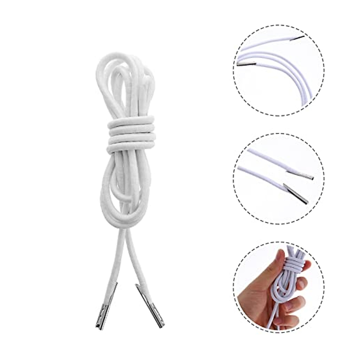 Yardwe Replacement Cord for Chair, 8 Pack Universal Replacement Elastic Cords Repair Tool Kit for Sun Loungers, Garden Chairs, Outdoor Recliners, Anti Gravity Chair, Bungee Chairs- White