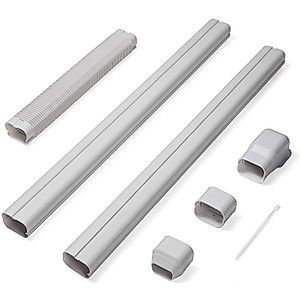 TURBRO 3’’ W × 7.5’ L Decorative PVC Line Cover Kit for Mini Split and Central Air Conditioners, AC Heat Pumps Systems
