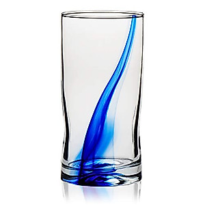Libbey Impressions Tumbler Glasses, Set of 4 (Blue Ribbon)