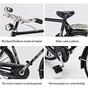 VALINK DIY Bicycled Model kit, Bike Model DIY, Mini Retro Style, Retro Classic Metal Art Bike Model Black