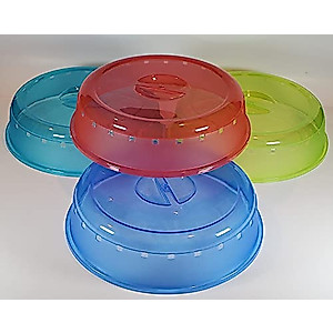 Rock 4 Pack of Microwave Plate Bowl Splatter Cover. Keep Your Microwave Clean While Heating Messy Items with Vented, Colorful Lids! (4100)