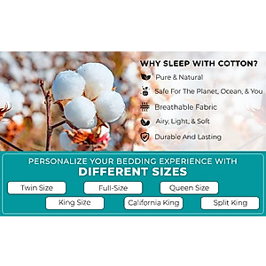 Feather & Stitch 500 TC King Size Damask Bed Sheet Set, 100% Soft Cotton Breathable Bedsheets, 18" Deep Pockets Sateen Weave Striped Bedding Mattress Resort Hotel Luxury Décor - (Blue, King)