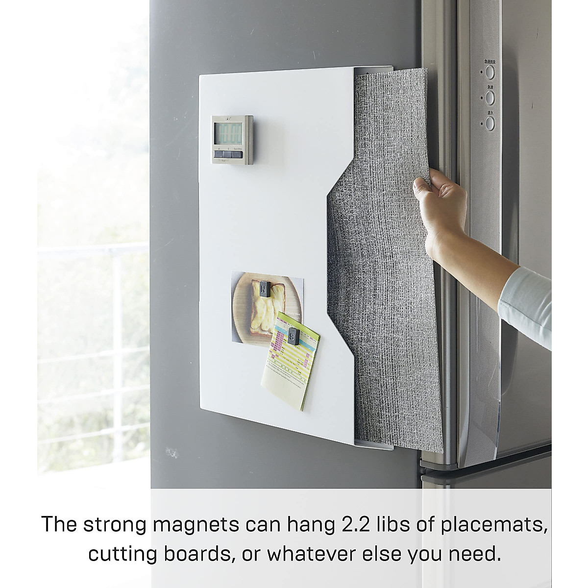 Yamazaki Home Tower Magnetic Placemat Rack/Placemat Organizer/Pocket Wall File - Steel, One Size, White