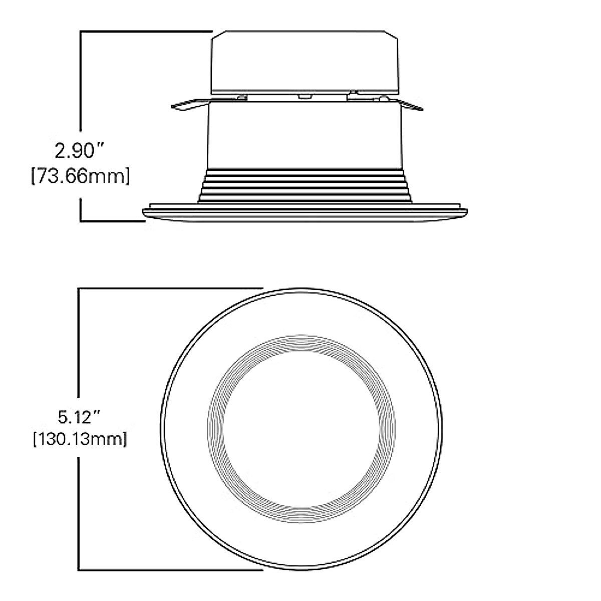 HALO RL 4 in. White Integrated LED Recessed Ceiling Light Trim at Selectable CCT (2700K-5000K), Extra Brightness (915 Lumens) (Pack of 2)