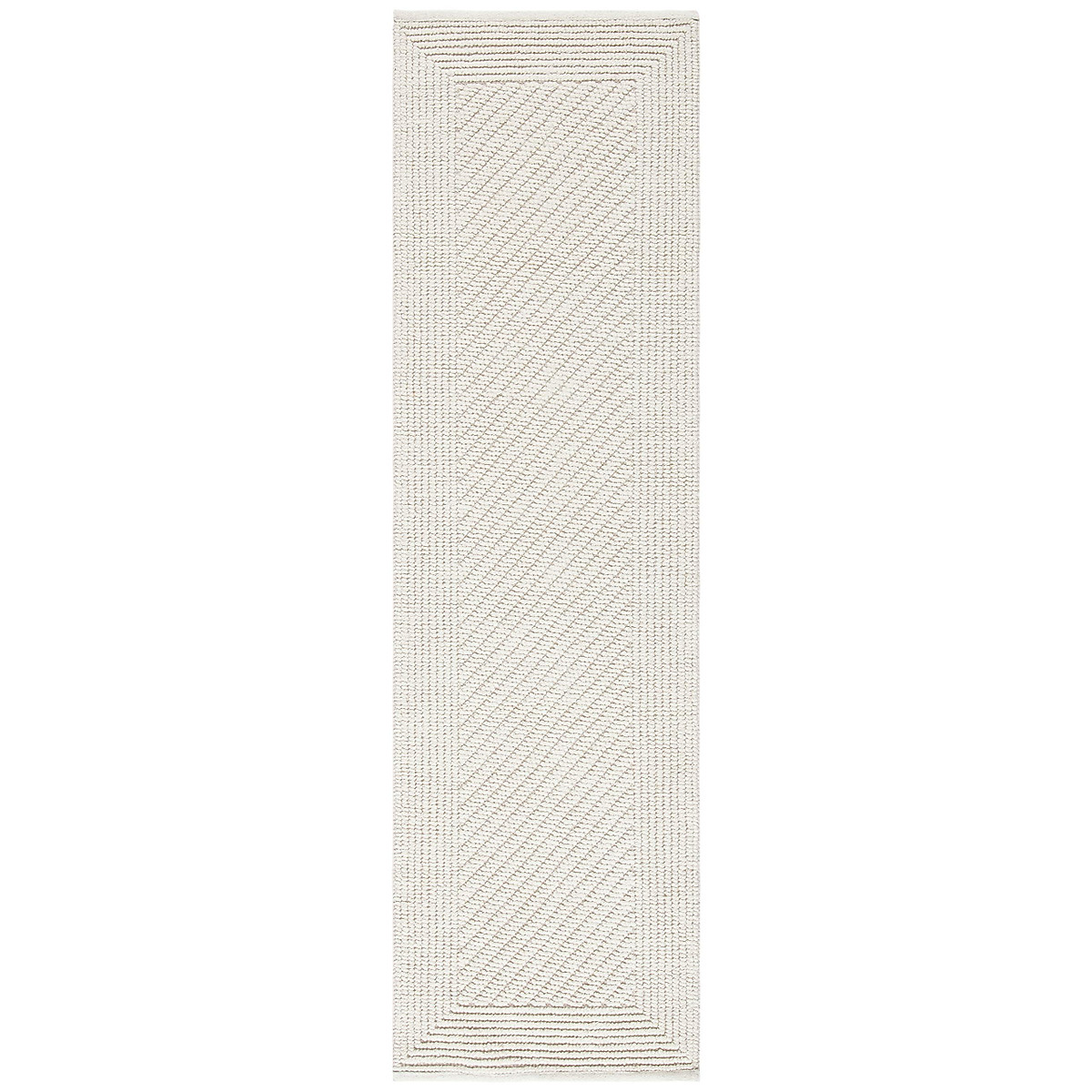 SAFAVIEH Natura Collection Runner Rug - 2'3" x 12', Ivory, Handmade Wool, Ideal for High Traffic Areas in Living Room, Bedroom (NAT450A)