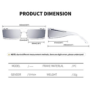 FEISEDY Cool Futuristic Rectangular Sunglasses Cyber Men Women Punk Style Cosplay Sun Glasses B2739