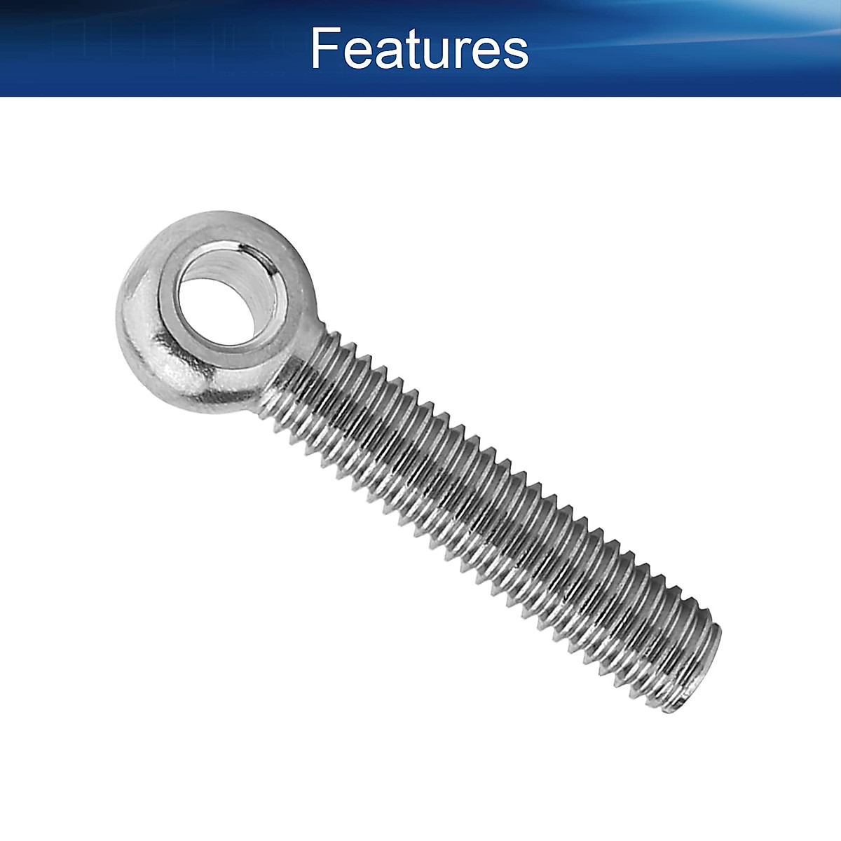 Yinpecly M8x40mm Eye Shape Bolt, 304 Stainless Steel Fish Eye Bolt, Lifting Ring Eye Bolts, 6mm x 14mm(IDxOD) Closed Rod Eye Screw Bolts Metric Thread, 2Pcs