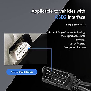 OBD Splitter Adapter, Right Angle 30cm/12 OBD II Splitter Extension Cable Male to Dual Female Y Cable, 16 Pin Cable Male to Dual Female Cord Adapter