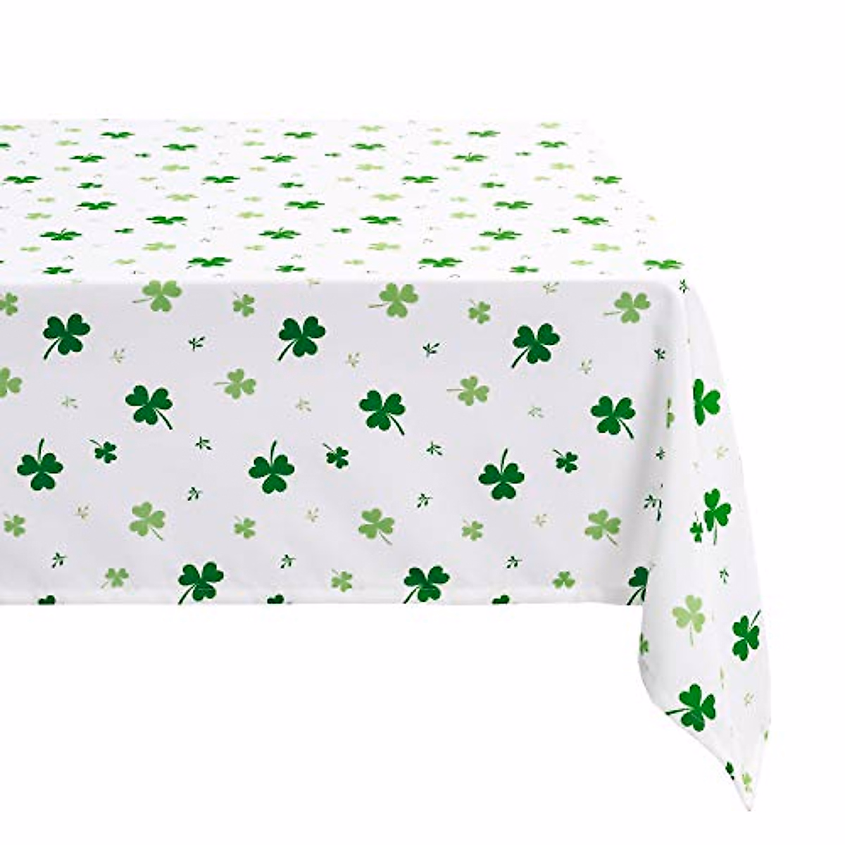 Hiasan Waterproof St Patricks Day Tablecloth Square, 52 x 52 Inch - Washable Shamrock Fabric Table Cloth for Spring and Outdoor Use