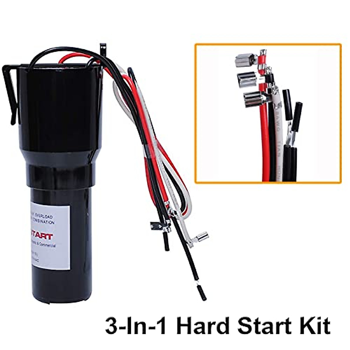 RCO410 3 in 1 Compressor Hard Start Capacitor Kit for Refrigerators & Freezers 1/4-1/3 H.P. 115VAC(2 pcs)