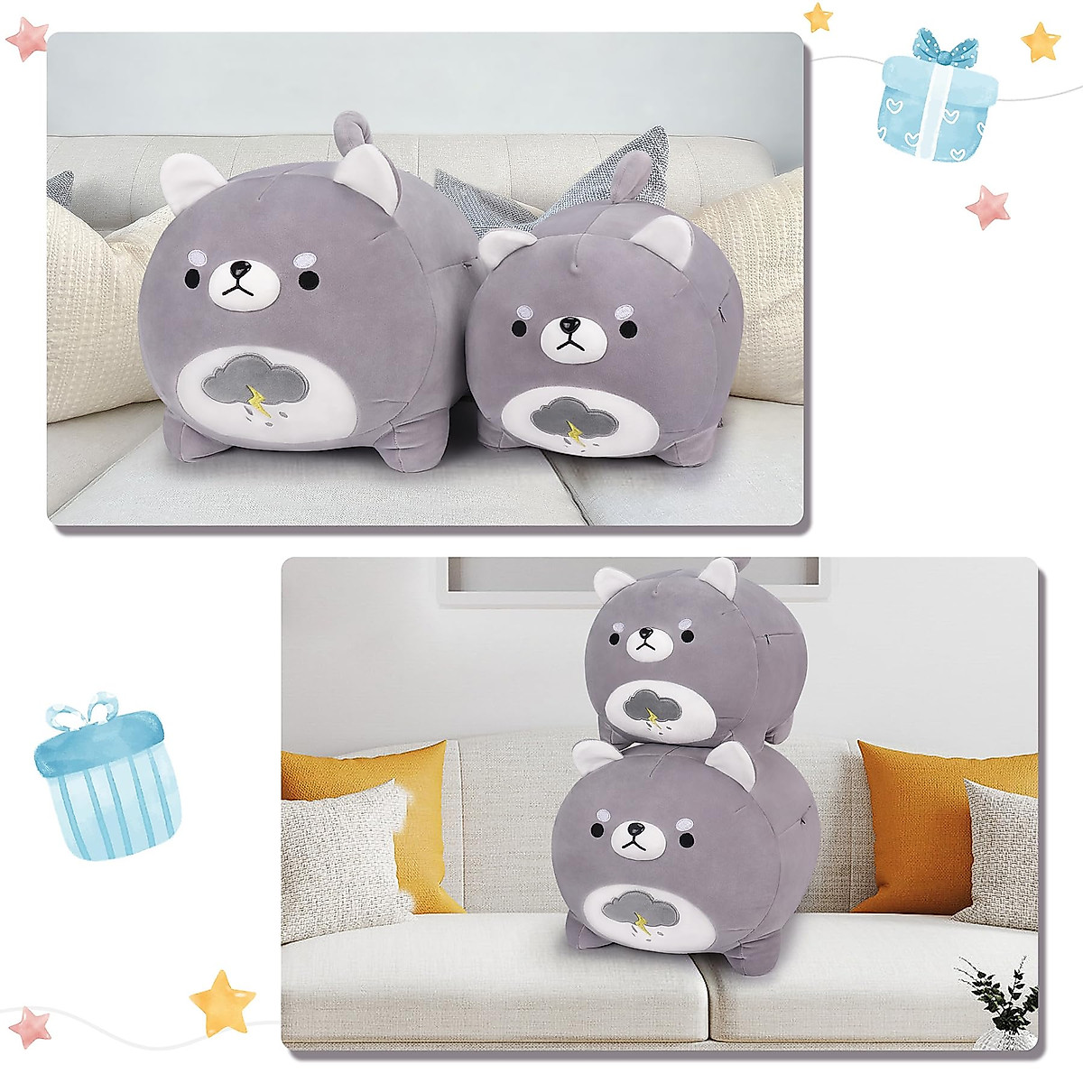 Shiba Inu Plush-16" Corgi Stuffed Animal-Kawaii Rainy Day Shiba Inu Plush, Cute Corgi Plushies, Soft Shiba Inu Plush Pillow Anime Plush Corgi Plushies Birthday Gifts Toys for Kids Boys Girls